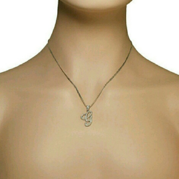 Jewelry | Letter G Cursive Initial Cz Pendant | Poshmark